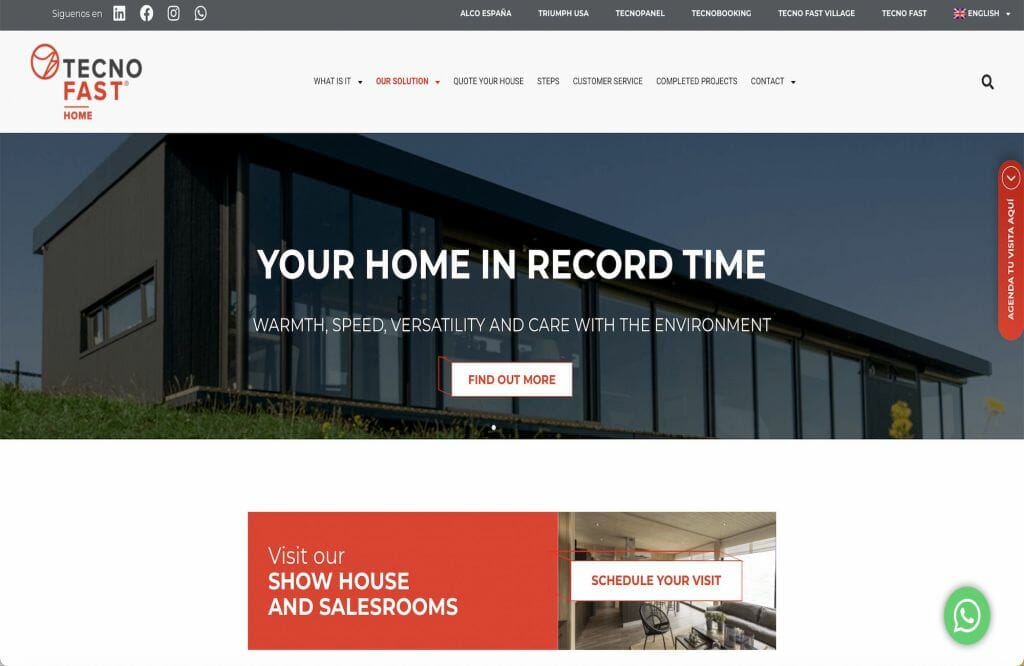 Tecno Fast Home Website - Instituto de Construcción Modular